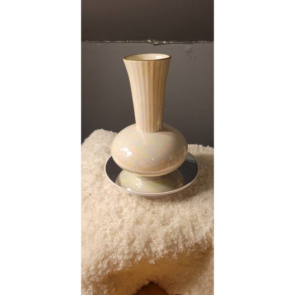 Pearl | Accents | Pearl Ceramic Vase Mother Of Pearlopalescent Glaze ...